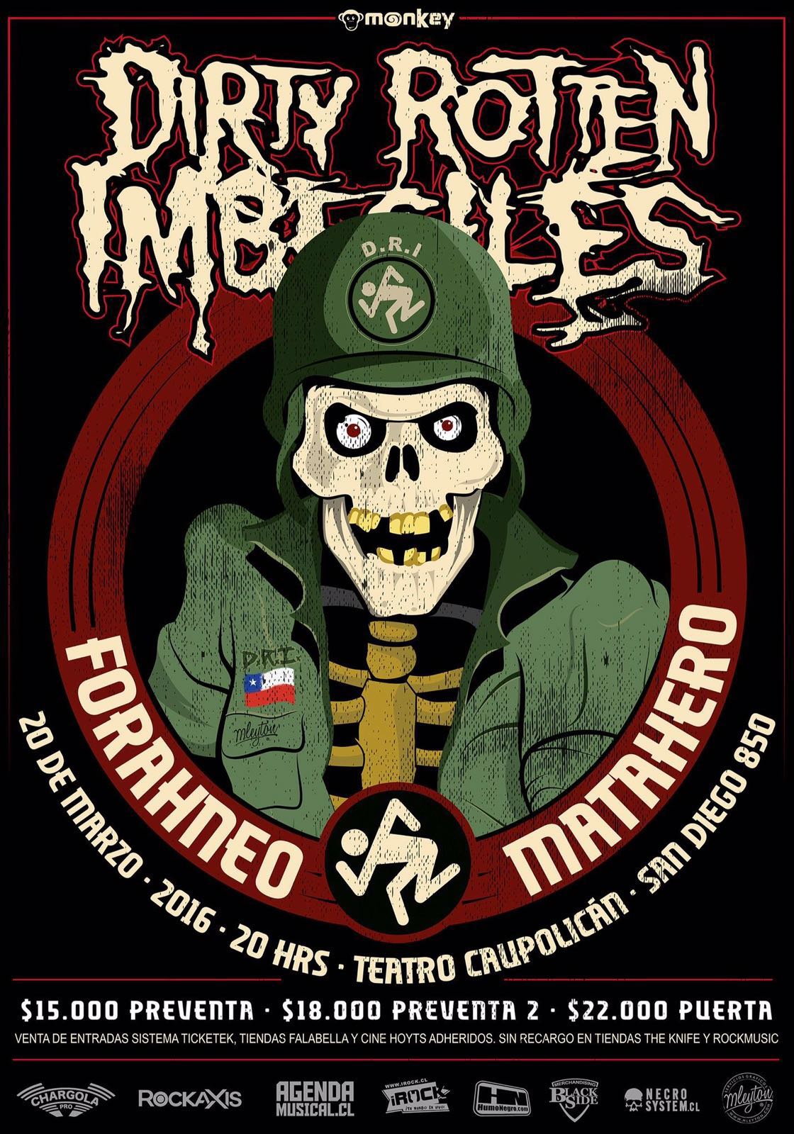 D.R.I. cancela show en Chile: 20 de marzo | AgendaMusical